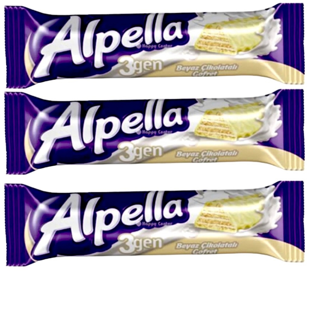 (Pack Of 3) Alpella 3gen White Chocolate Coated Milk Cream Wafer 28g ...