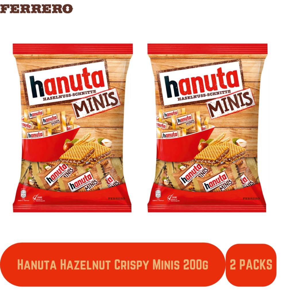 (Bundle Of 2) Ferrero Hanuta Hazelnut Crispy Wafer Minis 200g [19pcs ...