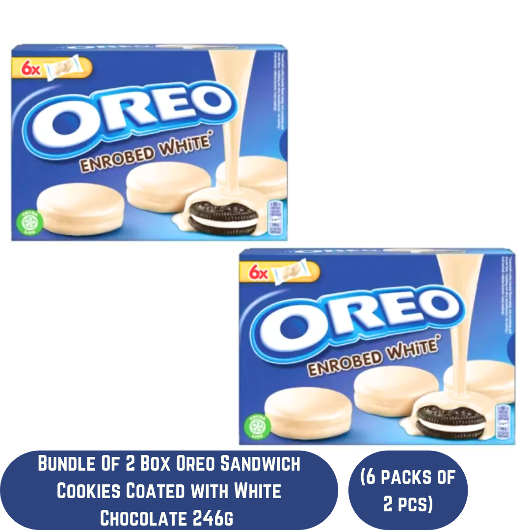[Bundle of 2] Oreo Snowy Enrobed Sandwich Cookies Coated with White ...